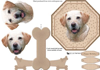 Golden Labrador Plate Shaped Card & Stand - CUP172909_15 | Craftsuprint