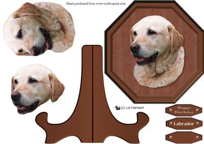 Labrador Retriever,golden,plaque with Stand - CUP224024_15 | Craftsuprint