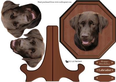 Labrador Retriever,chocolate,plaque & Stand - CUP224046_15 | Craftsuprint