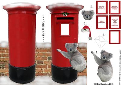 Koala Bear Christmas Post Box - CUP253853_15 | Craftsuprint