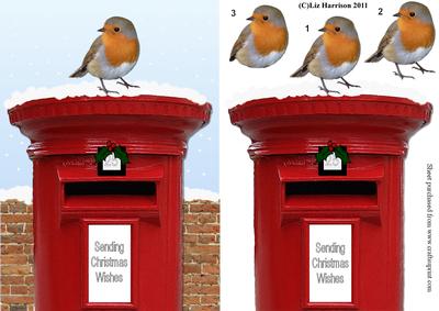 Christmas Robin on a Post Box 3D Decoupage - CUP260447_15 | Craftsuprint