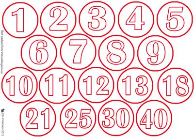 Red Circle Number Tags - CUP303439_15 | Craftsuprint