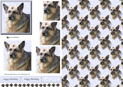 German Shepherd 3 Pyramid with Background - CUP36921_15 | Craftsuprint