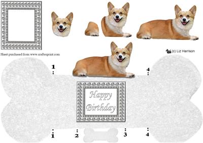 Pembroke Welsh Corgi Bone Shaped Card - CUP403279_15 | Craftsuprint