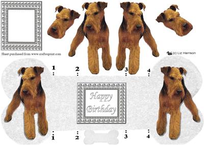 Welsh Terrier Bone Shaped Card - CUP416793_15 | Craftsuprint