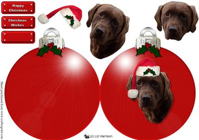 Chocolate Labrador Christmas Bauble Decoupage - CUP461365_15 | Craftsuprint