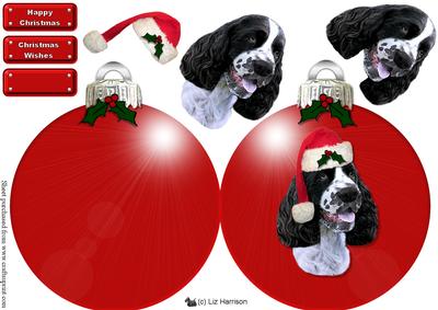 Springer Spaniel Christmas Bauble Decoupage - CUP478510_15 | Craftsuprint