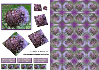 Bee on Thistle Twisted Pyramid with Background - CUP52923_15 | Craftsuprint