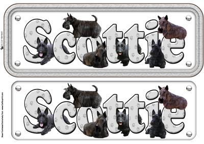 Scottie Dog Name Sign - CUP545947_15 | Craftsuprint