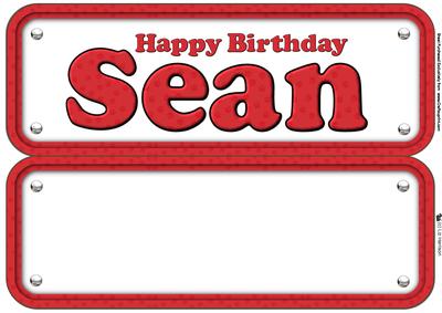 Sean Name Sign Insert Paw Print Design - CUP613593_15 | Craftsuprint
