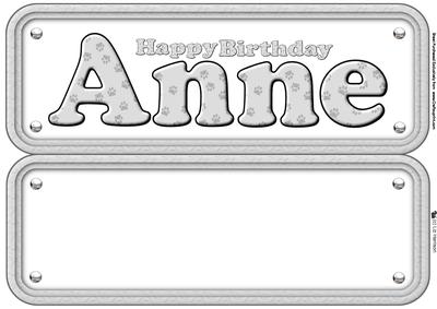 Anne Happy Birthday Name Sign Paw Print Insert - CUP616151_15 ...