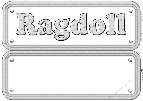 Ragdoll Cat Name sign insert - CUP730003_15 | Craftsuprint