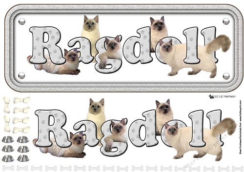 Ragdoll cat Name Sign 3D Decoupage - CUP730015_15 | Craftsuprint