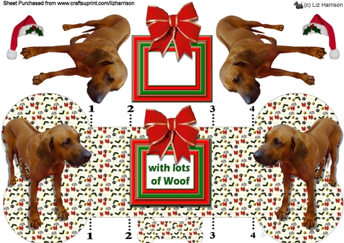 Rhodesian Ridgeback Christmas Bone shaped card - CUP746889_15 ...