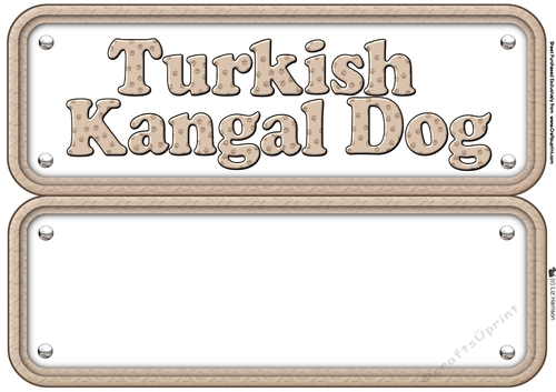 Turkish Kangal Dog Name sign Insert - CUP768788_15 | Craftsuprint