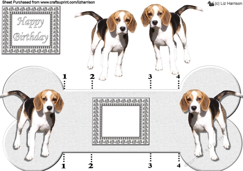 Beagle Bone shaped card - CUP772688_15 | Craftsuprint