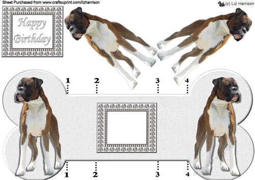 Boxer Bone shaped card - CUP772690_15 | Craftsuprint