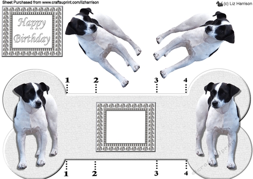 Jack Russell Terrier Bone shaped card - CUP772694_15 | Craftsuprint