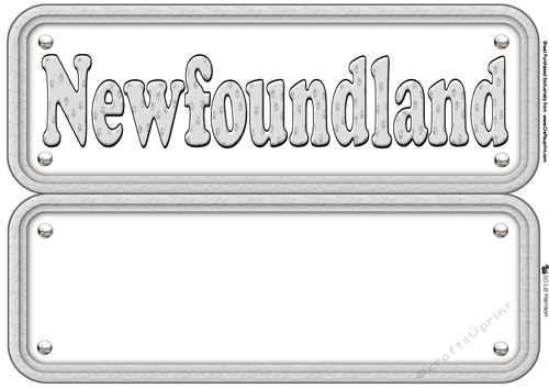 Newfoundland Name sign Insert - CUP805037_15 | Craftsuprint