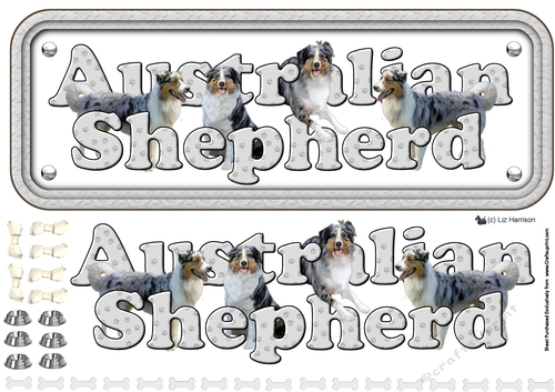 Australian Shepherd Name sign 3D Decoupage - CUP865103_15 | Craftsuprint