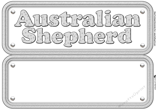 Australian Shepherd Name sign Insert - CUP865104_15 | Craftsuprint