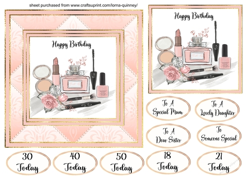 Make Up Birthday Card - CUP1198121_643 | Craftsuprint