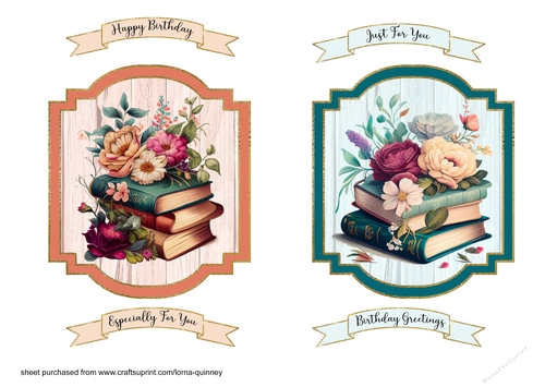 Floral Books Toppers 3 - CUP1199325_643 | Craftsuprint