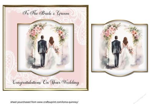 Bride & Groom Card Front 4 - CUP1218850_643 | Craftsuprint