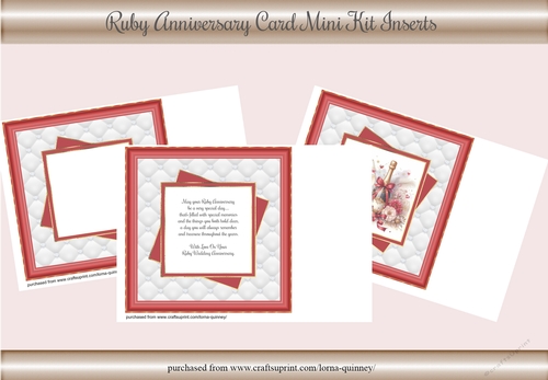 Ruby Anniversary Card Inserts Mini Kit - CUP1285316_643 | Craftsuprint