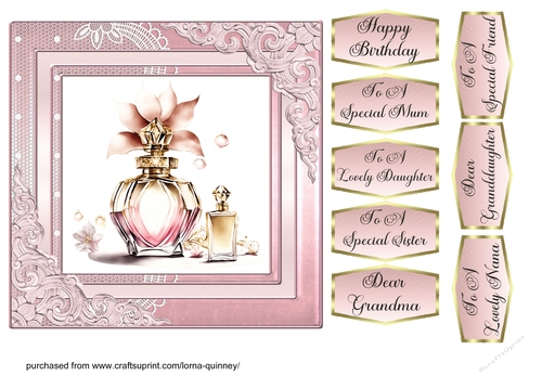 Perfume Bottle Birthday Card 2 - CUP1289488_643 | Craftsuprint