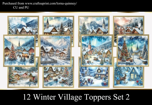 12 Winter Village Toppers Set 2 - CUP1347037_643 | Craftsuprint