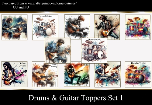Drums & Guitar Toppers Set 1 - CUP1355354_643 | Craftsuprint