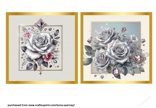 Silver Roses Toppers 5 - CUP1367943_643 | Craftsuprint
