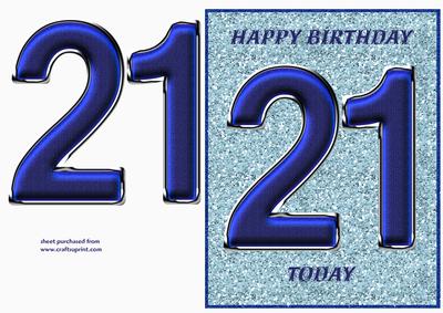 Blue Glitter 21st Birthday - CUP203145_643 | Craftsuprint