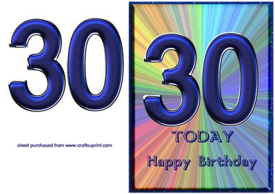 Multi & Blue 30th Birthday - CUP203680_643 | Craftsuprint