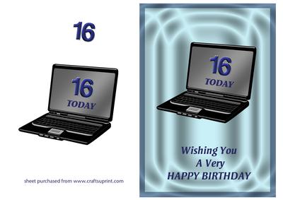 Laptop 16th Birthday - CUP214735_643 | Craftsuprint