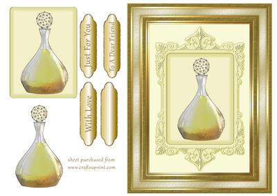 Perfume Bottle in Ivory & Gold Frame - CUP259094_643 | Craftsuprint