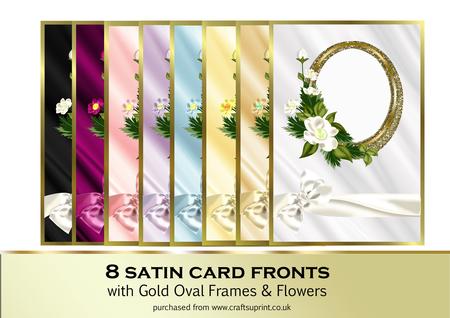 Satin Card Fronts with Gold Oval Frame & Flowers - CUP314422_643 ...