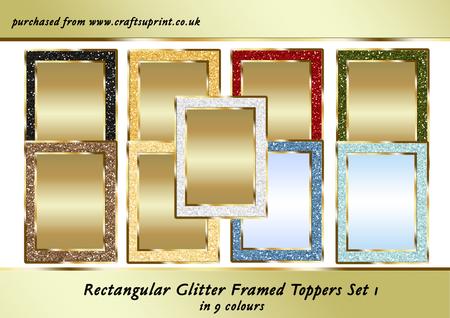 Rectangular Glitter Frame Toppers Set 1 - CUP339592_643 | Craftsuprint