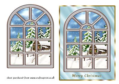 Arched Window Snow Scene Card Front - CUP379219_643 | Craftsuprint
