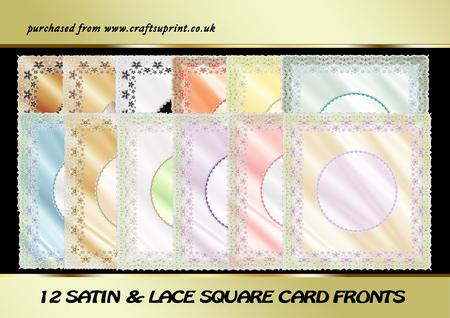 Satin & Lace Square Card Fronts - CUP409886_643 | Craftsuprint