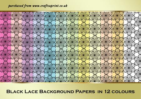 Black Floral Lace Backing Papers Kit - CUP417065_643 | Craftsuprint