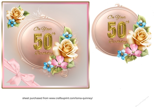 Summer Flowers 50th Birthday - CUP764077_643 | Craftsuprint