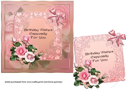 Pink Roses Birthday Card - CUP764566_643 | Craftsuprint