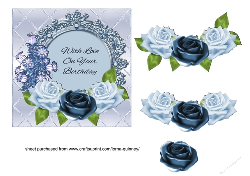 Blue Roses Square Card Front - CUP776922_643 | Craftsuprint