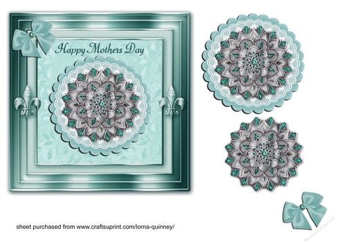 Teal Jewelled Mandala - mothers day - CUP848765_643 | Craftsuprint