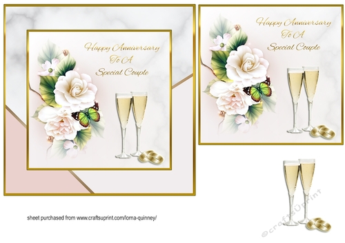 White Roses Anniversary Card - CUP945843_643 | Craftsuprint