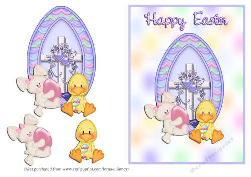 Bunny & Chick Easter Card - CUP964689_643 | Craftsuprint
