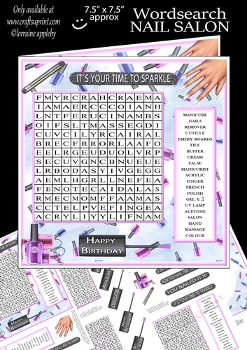 NAIL SALON WORDSEARCH - CUP1037995_1566 | Craftsuprint