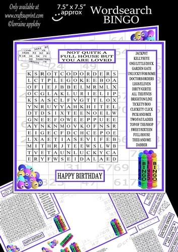 BINGO WORDSEARCH - CUP1039123_1566 | Craftsuprint